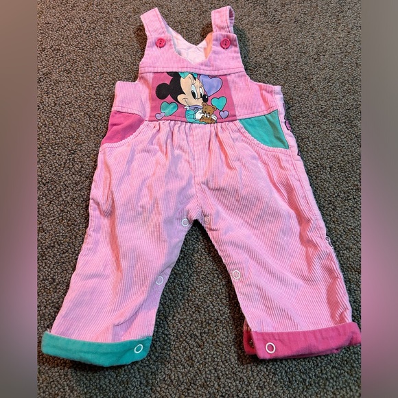 Disney | Bottoms | Vintage Minnie Mouse Disney Pink Overalls | Poshmark